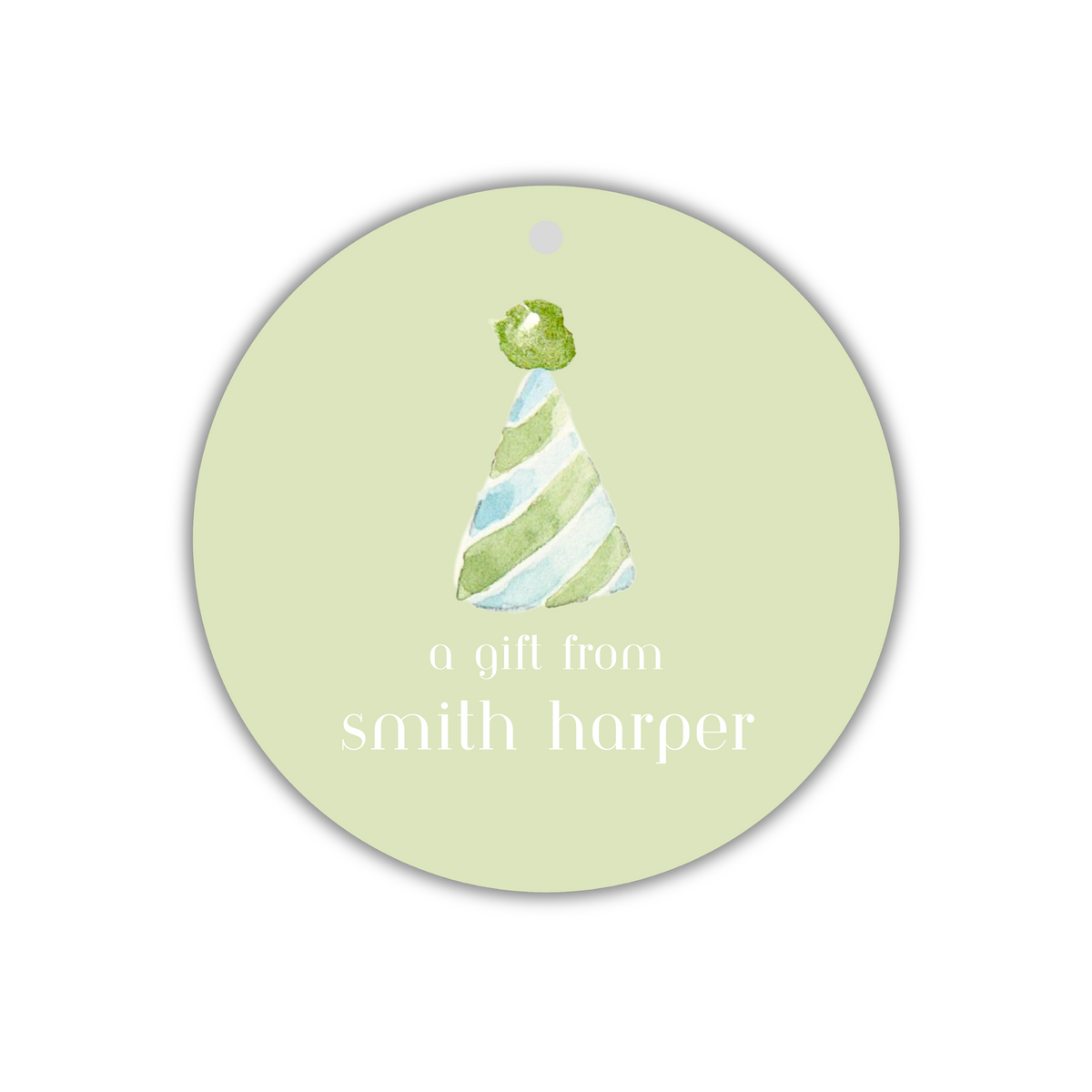 Green Party Hat - Gift Tags | Ryan Harper Designs