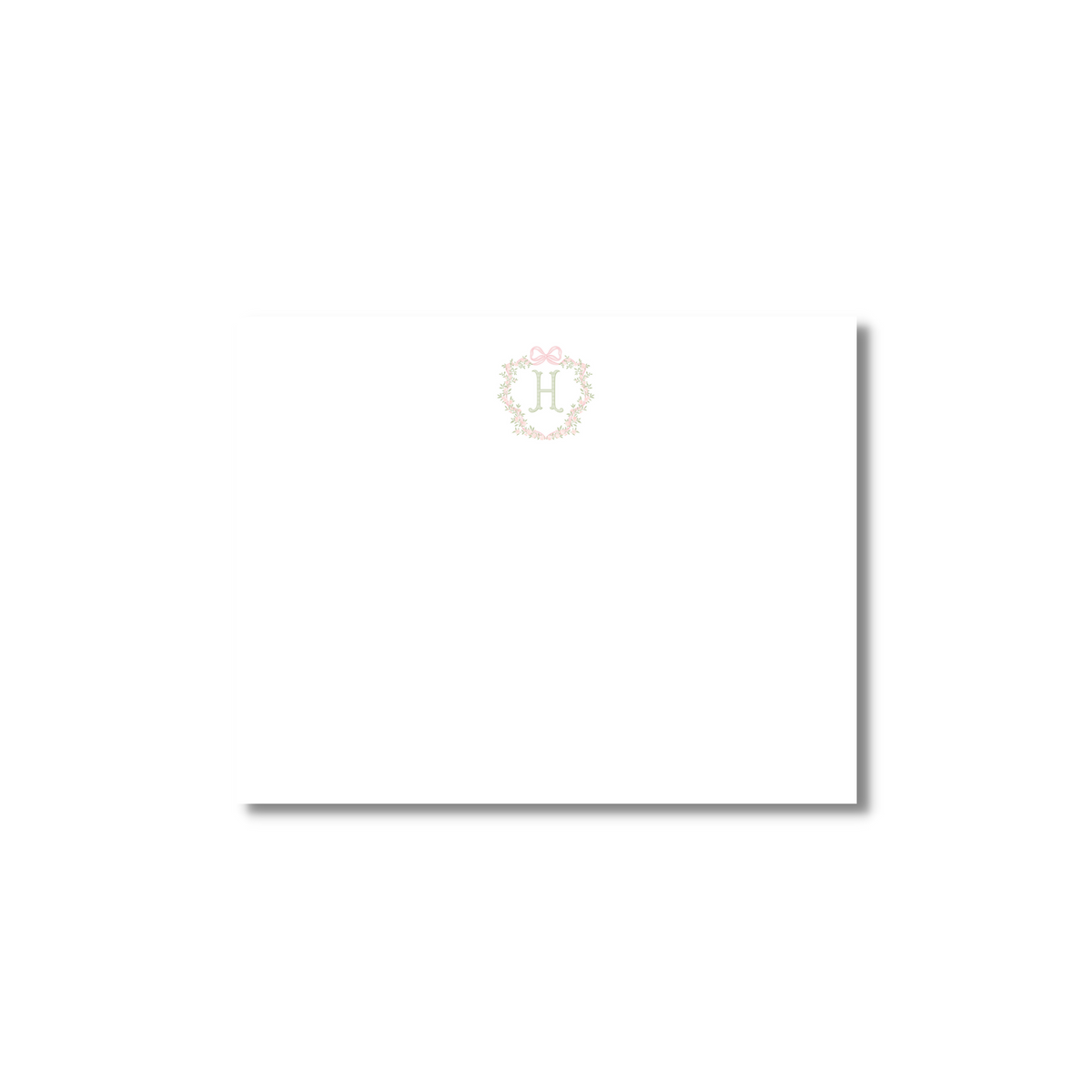 Pink Floral Wreath Monogram - Stationery Set | Ryan Harper Designs