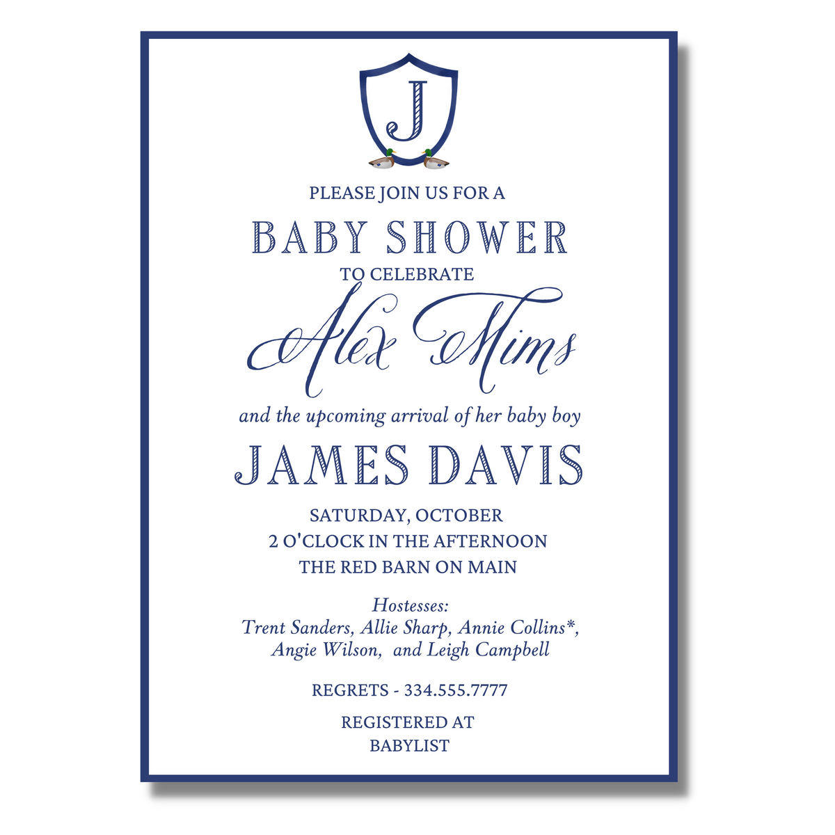 The Waylon - Baby Shower Invite | Ryan Harper Designs